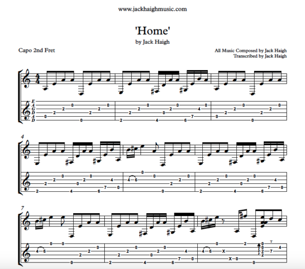 ‘Home’ by Jack Haigh – Full Score – Jack Haigh Music